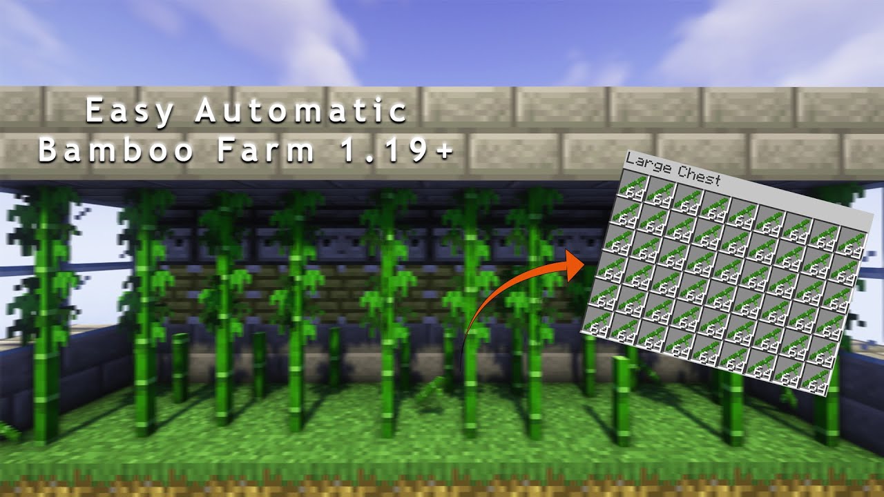 Easy Automatic Minecraft Bamboo Farm Tutorial 1.19+ - 500 Items per ...