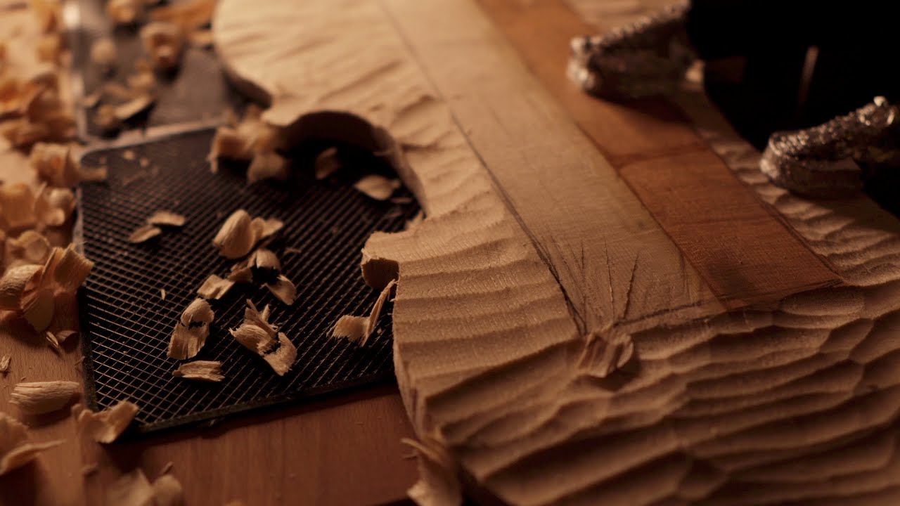 Making the Rough Arching of the Violin Top - Wood Carving ASMR - YouTube