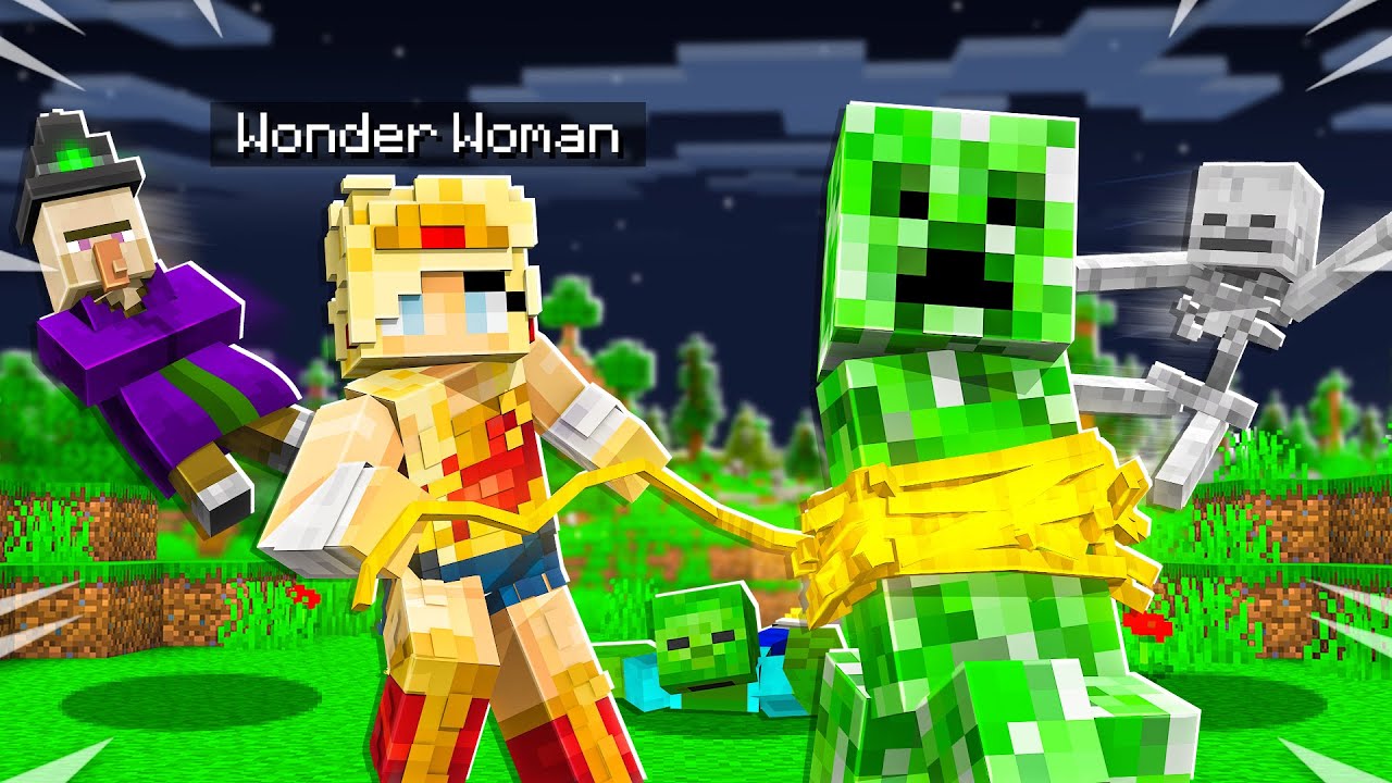 Playing Minecraft as WONDER WOMAN! - YouTube