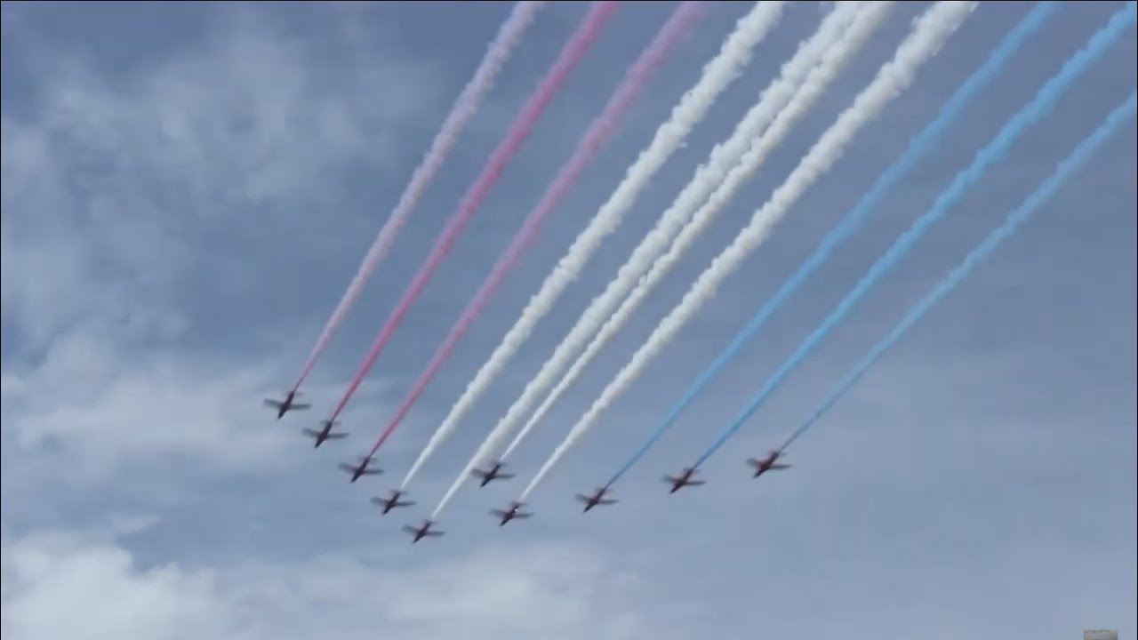 HD Armed Forces Day, Rushden Station. B.B.M.F and Red Arrows Flypast 23 ...