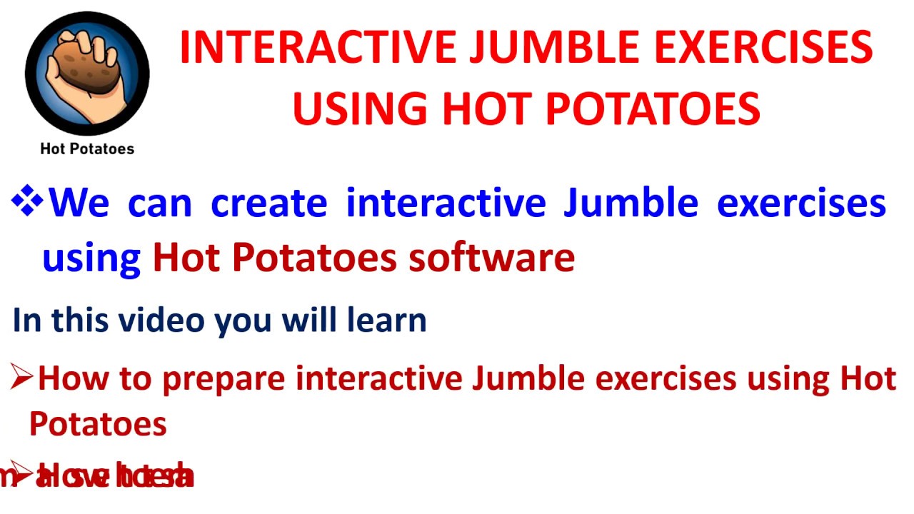 Jumble Exercise using Hot Potatoes - YouTube
