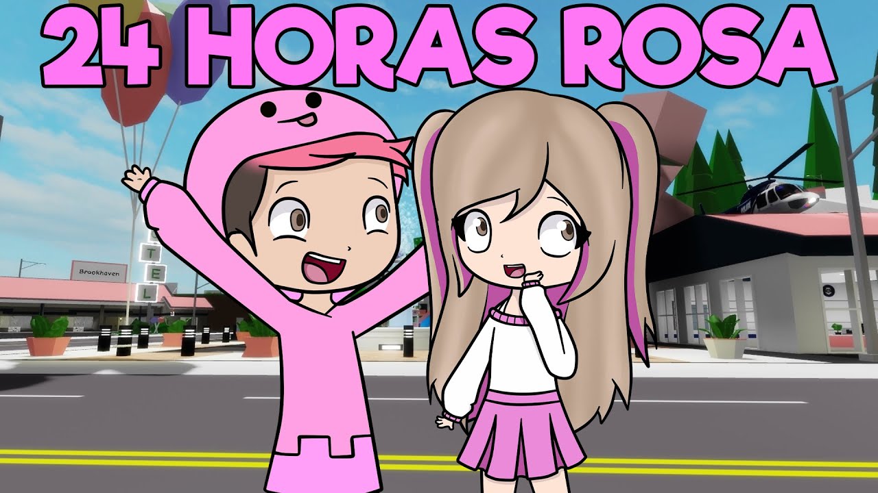 24 HORAS EN UN MUNDO ROSA CON LYNA EN BROOKHAVEN ROBLOX! - YouTube