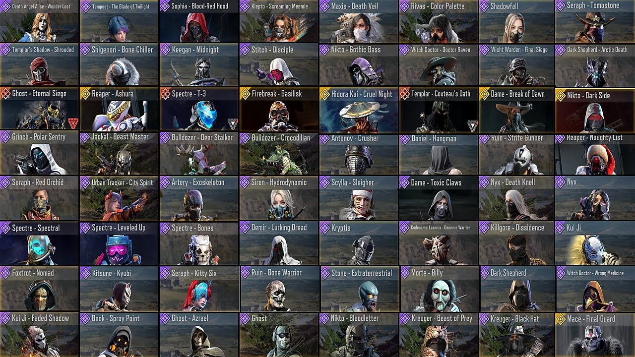 All My Characters Skins in Call of Duty Mobile / Best Characters / Rare ...