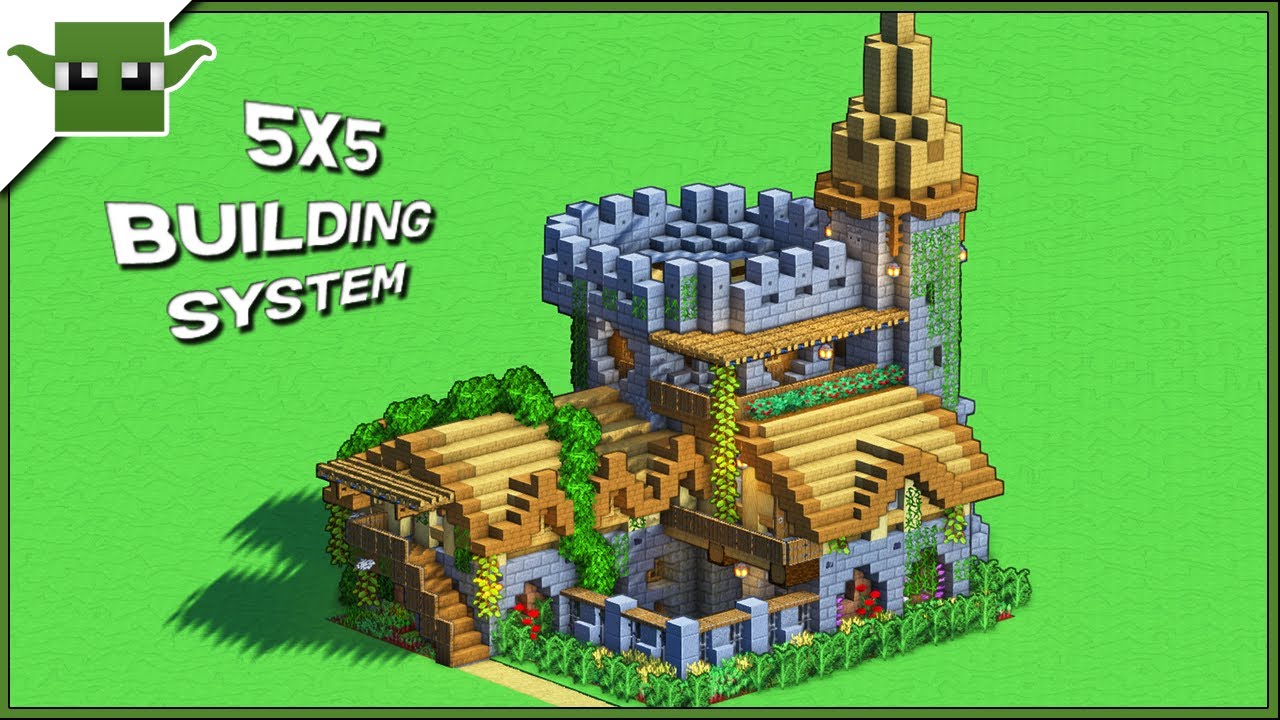 Minecraft How To Build A Large And Complex Fortified House EASY 5x5
