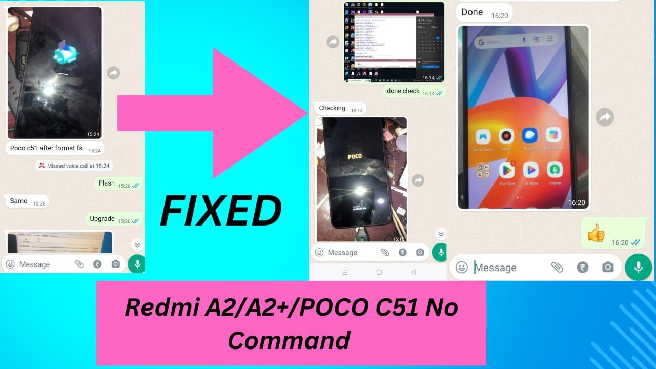 Redmi A2/A2+/POCO C51 (water) No Command Solution || How To Flash POCO ...