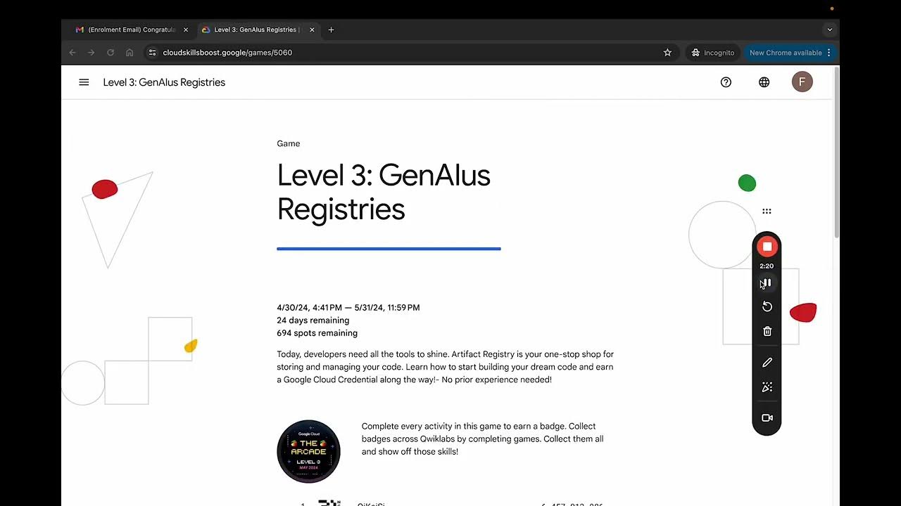 Arcade Hero: Enter the Artifact Registry Python | ARC153 | GenAIus Registries | GenAI Study Jam ...