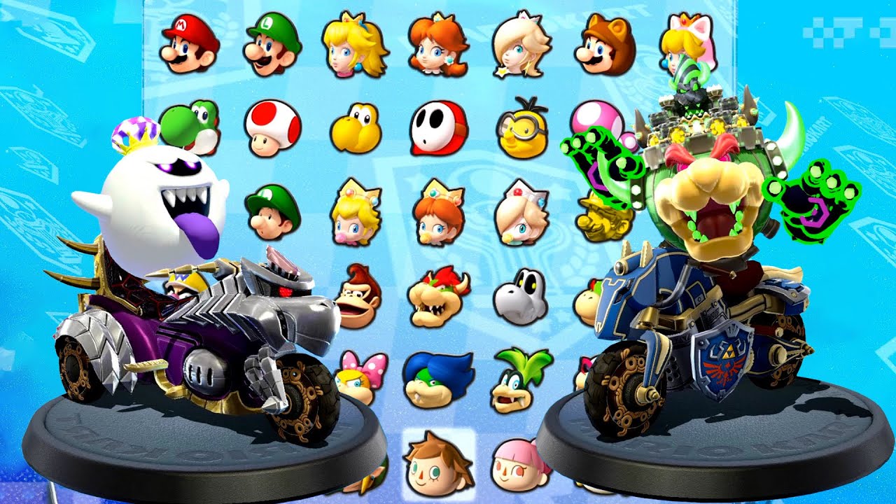 Mario Kart 8 Deluxe Bowser Castle vs King Boo Racing Golden Dash Cup ...