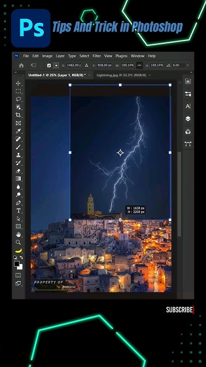 How to blend thunder effects in photoshop. - YouTube