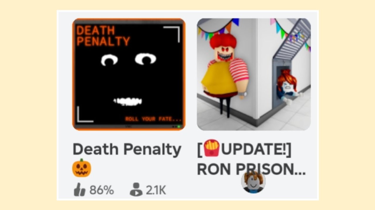 Roblox [ 🍟UPDATE!] RON PRISON... and Death Penalty🎃 很难哦！ - YouTube