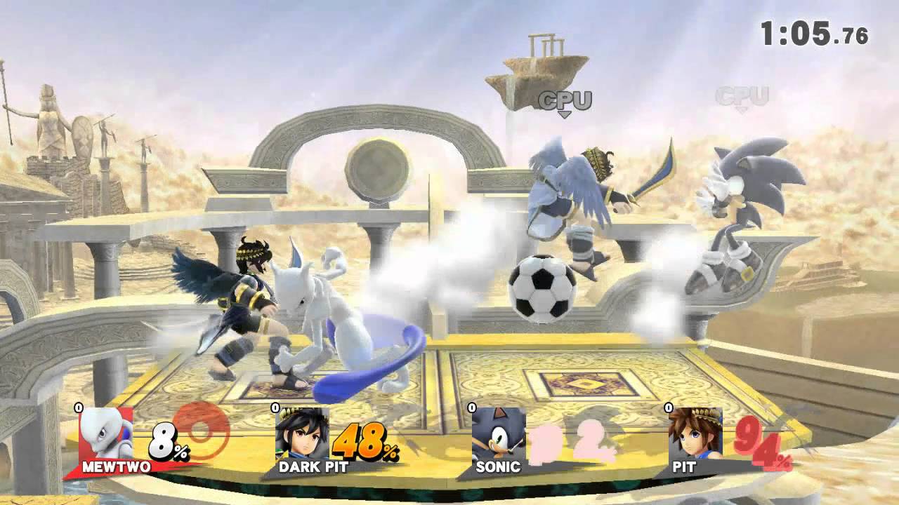 Mewtwo Vs Sonic Vs Pit Vs DarkPit - YouTube