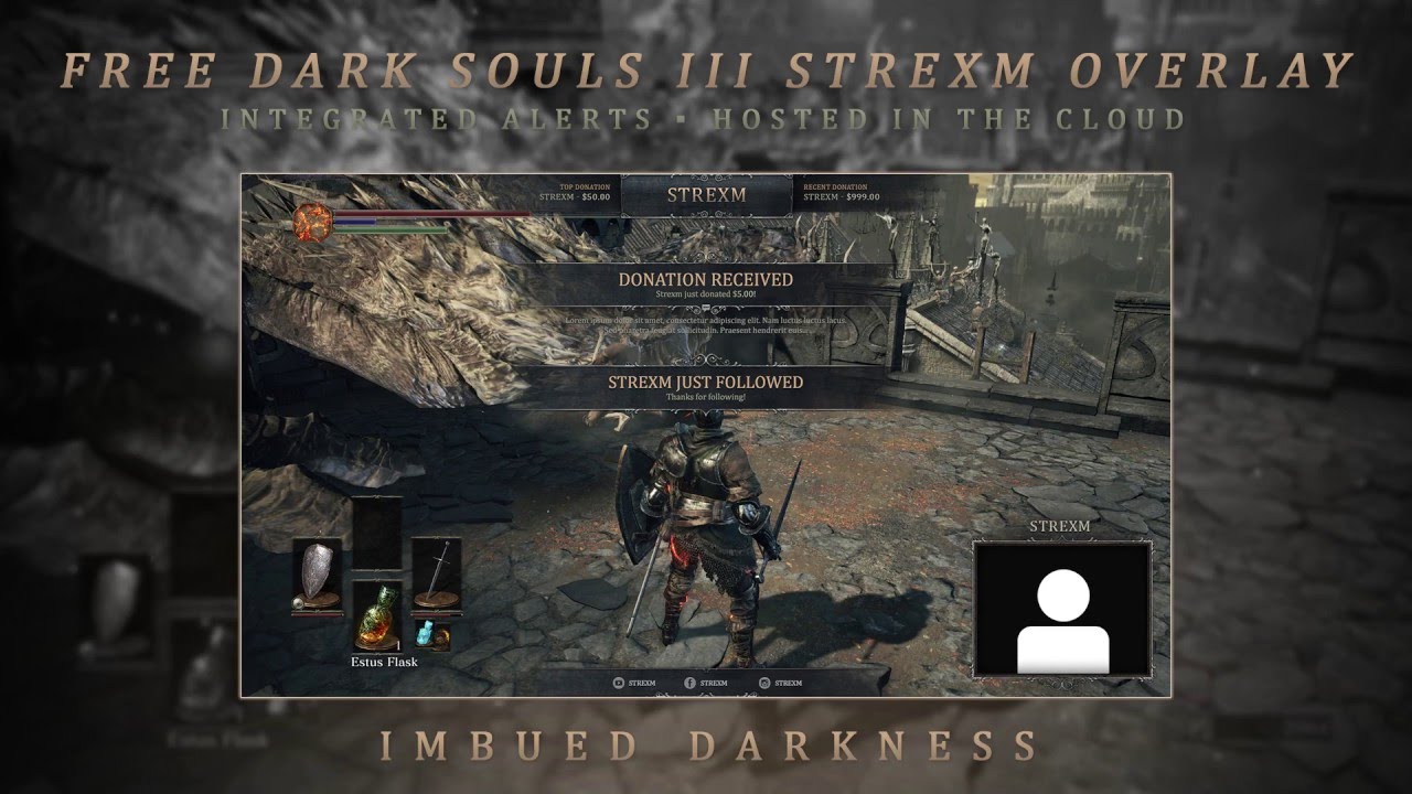 FREE Dark Souls III overlay - Imbued Darkness - strexm.tv - YouTube