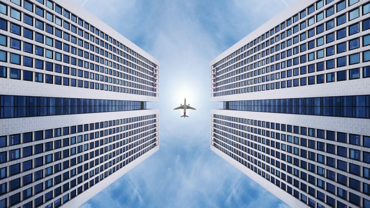 Photoshop Manipulation Tutorial - Perspective plane between buildings ...