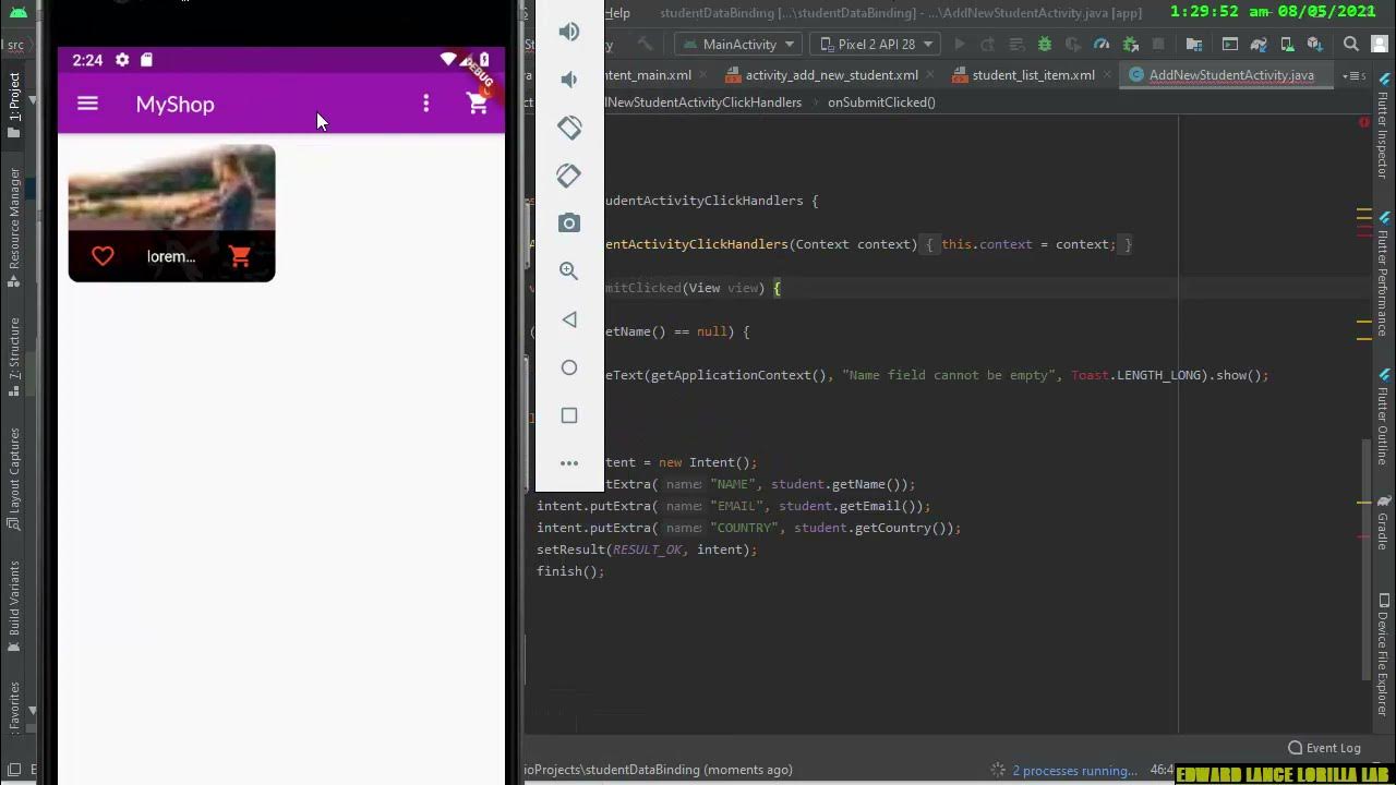 【ANDROID STUDIO】data binding with RecyclerView - YouTube