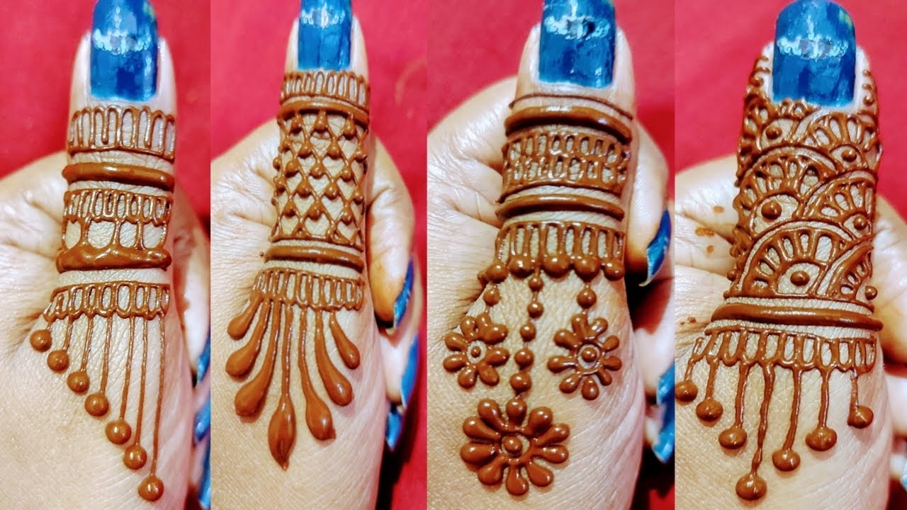 4 lovely Finger Mehadi Design || New Stylish & Cute Finger Mehadi ...