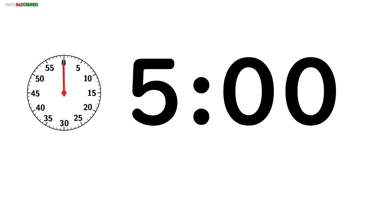 5 minutes timer with countdown and alarm 15 seconds - YouTube