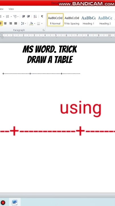 ms Word. trick. draw a table - YouTube