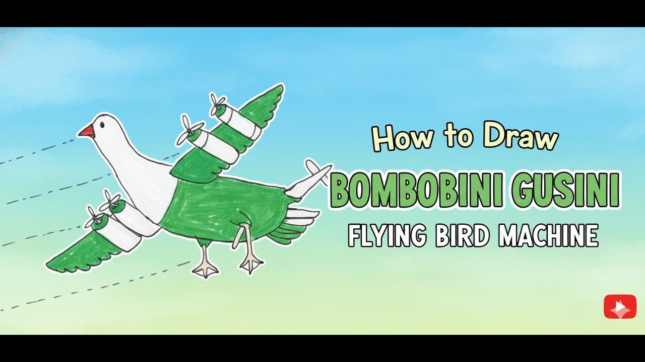 How to Draw Bombombini Gusini Flying Bird Machine - YouTube
