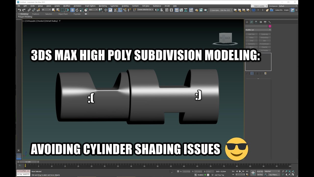 3dsmax tutorial: Subdivision modelling - cyllinder detail - how to fix ...