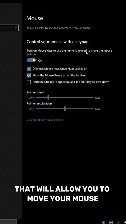 Control mouse cursor using keyboard in windows - YouTube