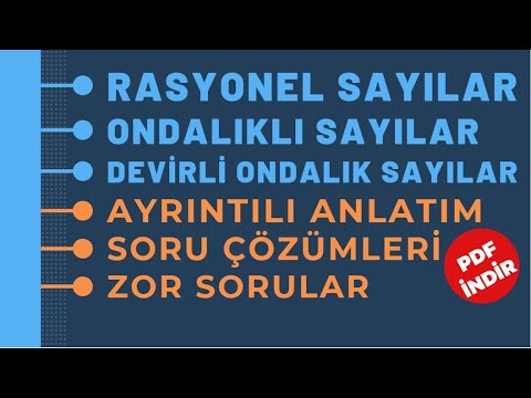 Rasyonel Sayılar Konu Anlatımı Ve Örnek Çözümleri ( PDF İNDİR )