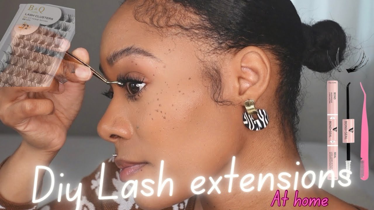 DIY Lash Extensions at home | Beginner friendly ft. B&Q Lash Clusters ...