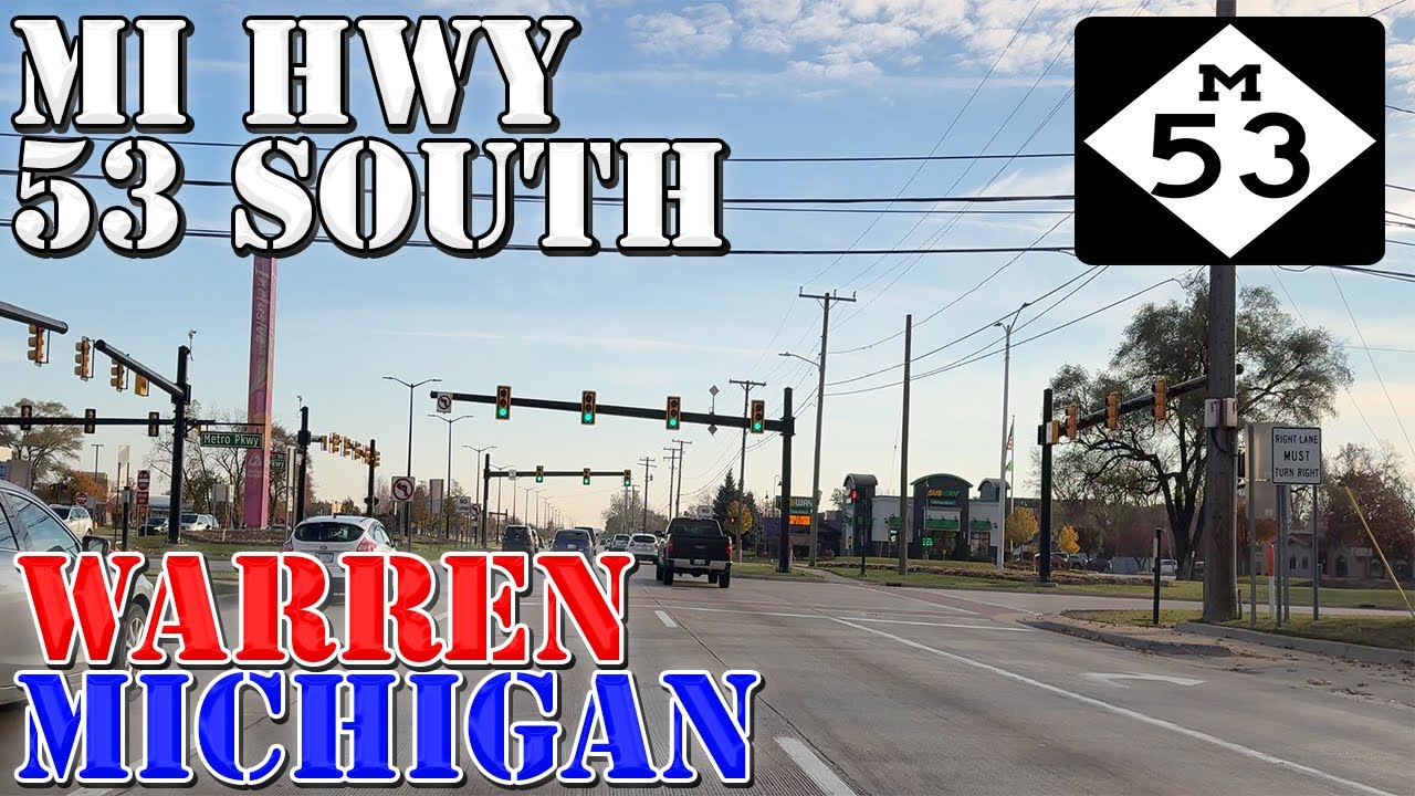 M-53 South - Sterling Heights to Warren - Michigan - 4K Highway Drive ...
