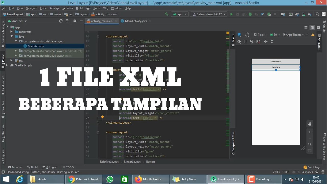 Cara membuat beberapa tampilan berbeda dalam 1 layout Android Studio ...
