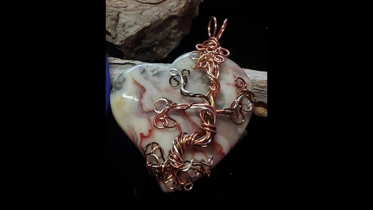 How to create a Wire Wrapped Tree on Jasper Stone, Pendant tutorial ...