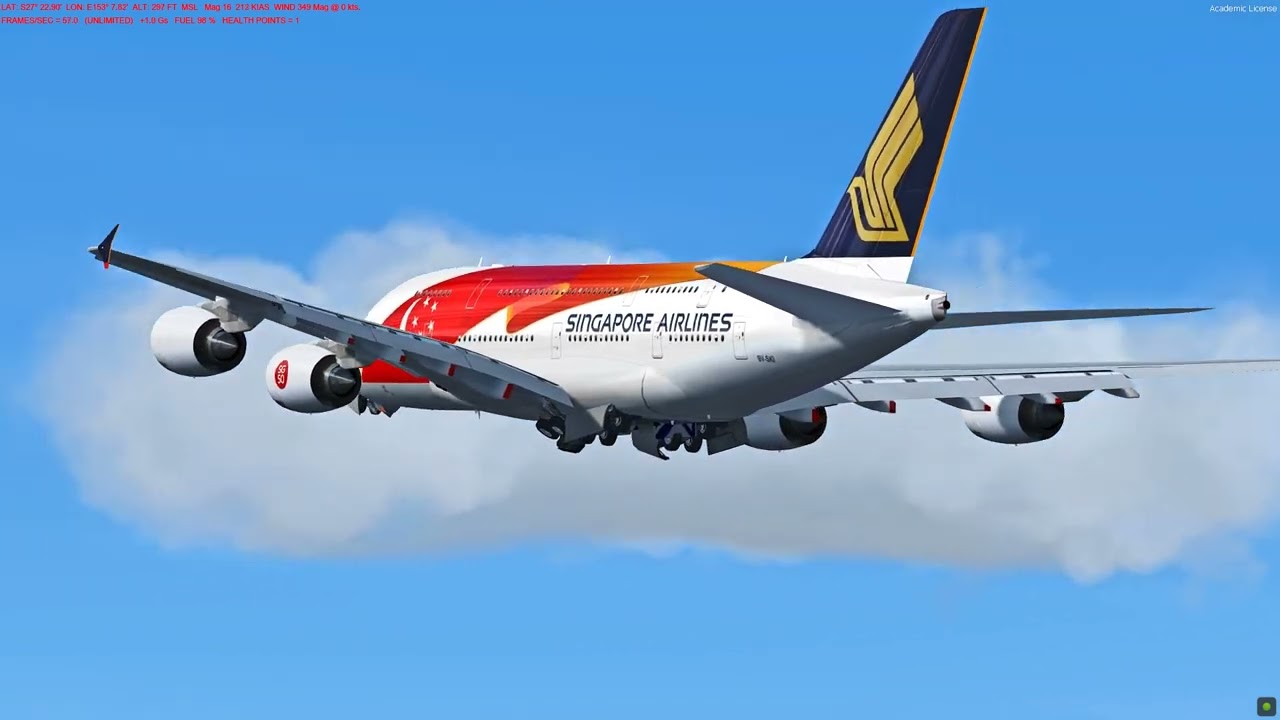 Project Airbus A380 'SG50' Take Off Test - P3D V4.5 - YouTube