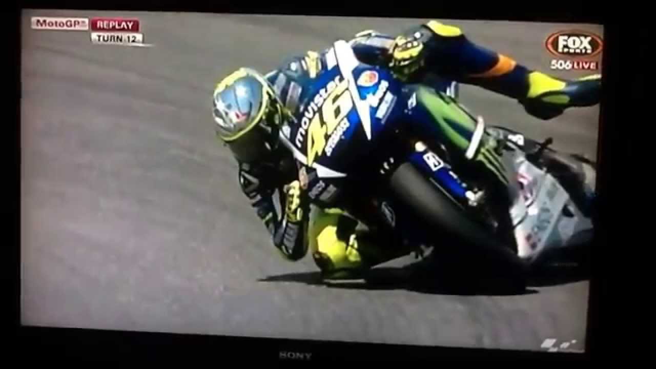 Italian Motogp 2015 rossi rear wheel slip and slide - YouTube