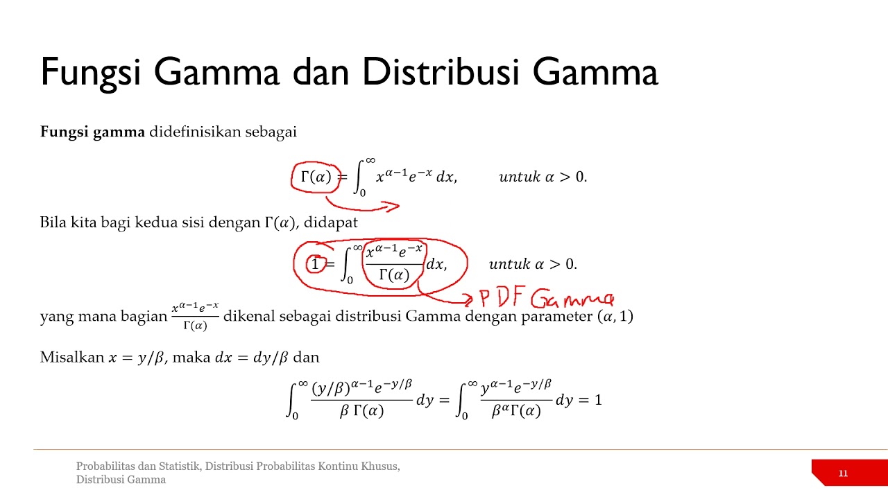 Probabilitas dan Statistik: 6.3 Distribusi Gamma - YouTube