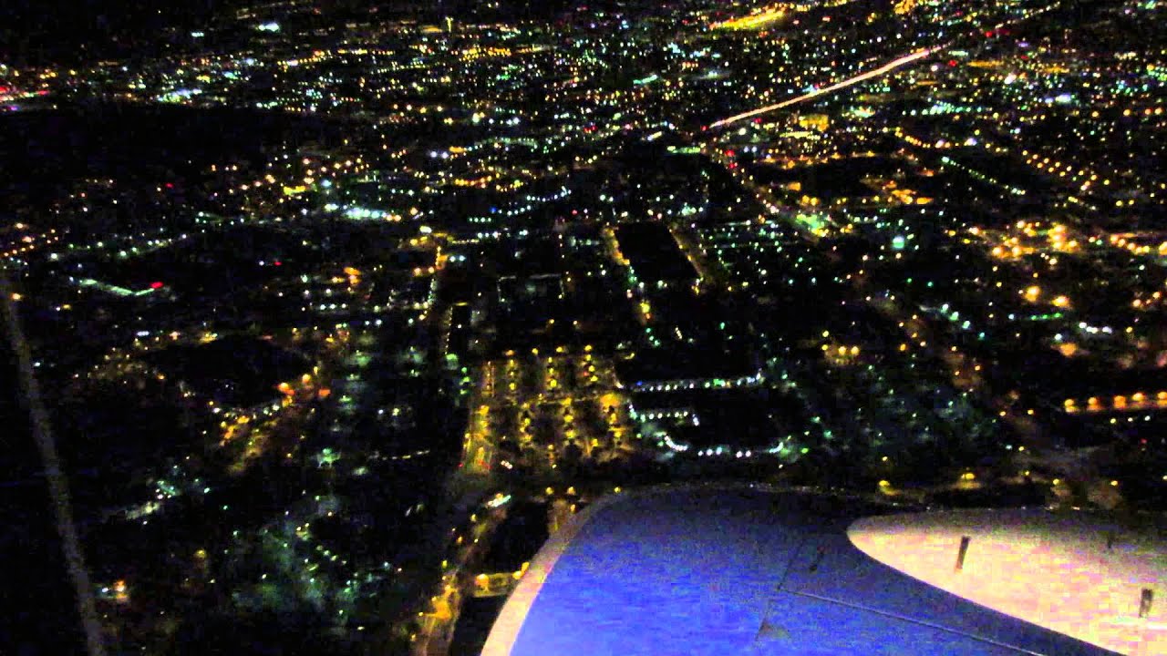 Night landing at Orange County Airport - YouTube