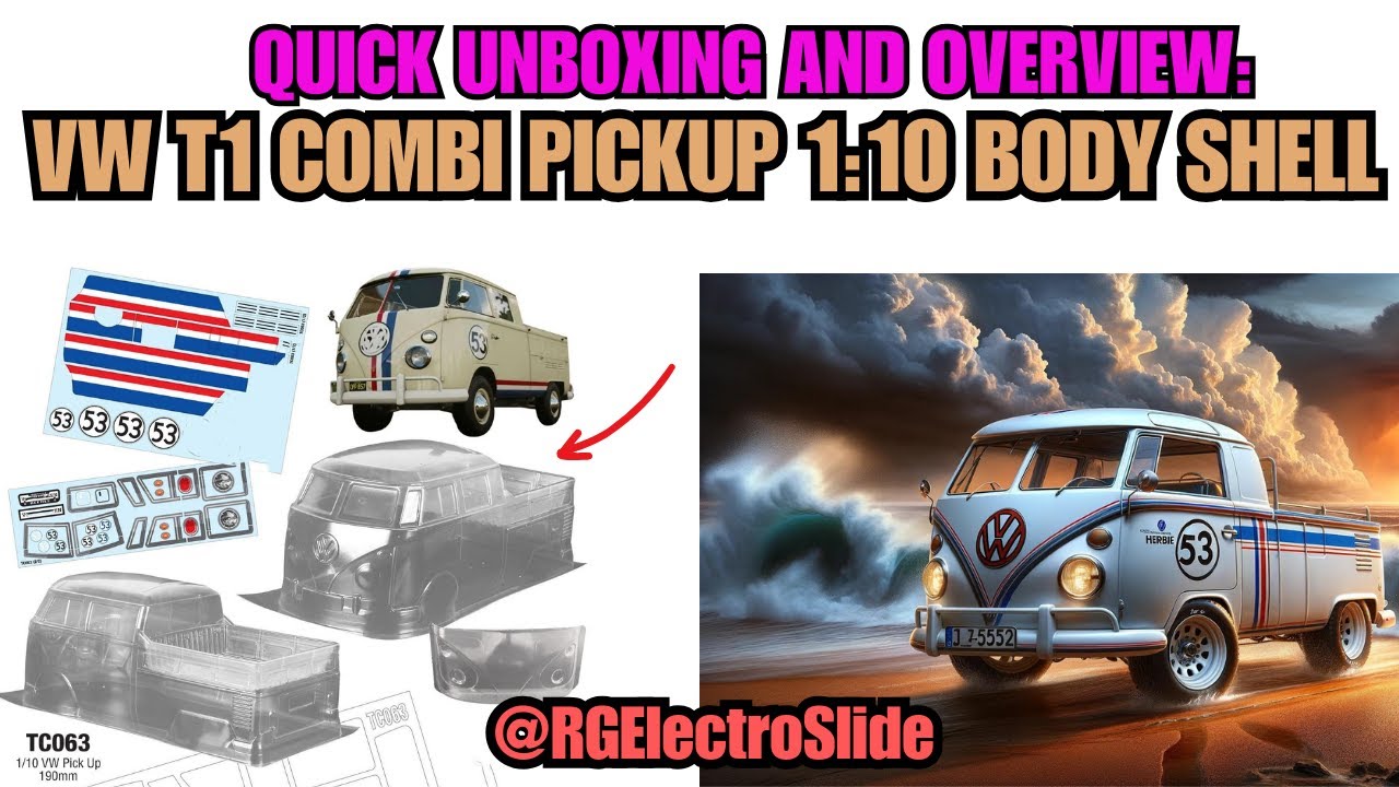 Unboxing the VW T1 Combi Pickup: A 1:10 Scale Body Shell for MST RMX S+ ...