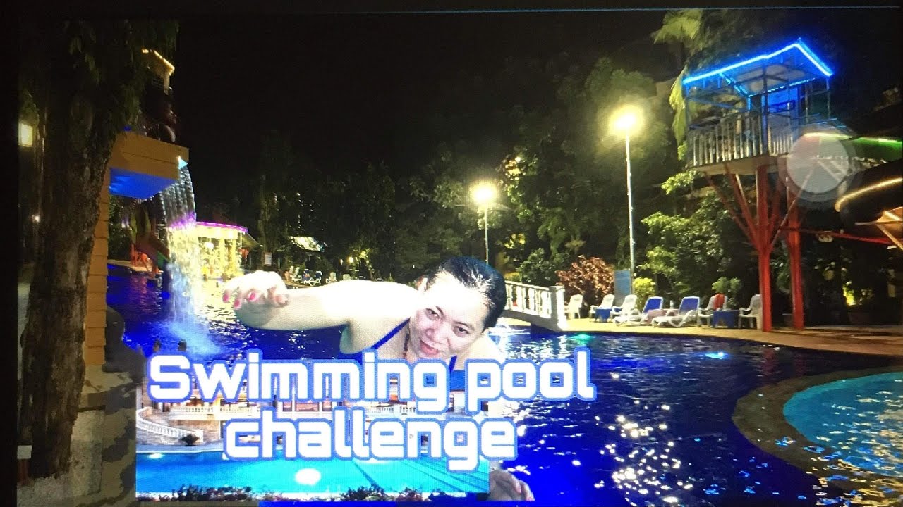 SWIMMING POOL CHALLENGE IN PARADISE GARDEN HOTEL RESORT | Maria kitty ...