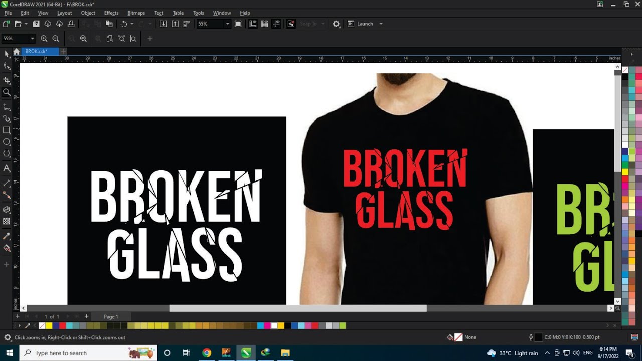 Broken Glass Text Effect Using Latest Coreldraw - Ahsan Sabri - YouTube