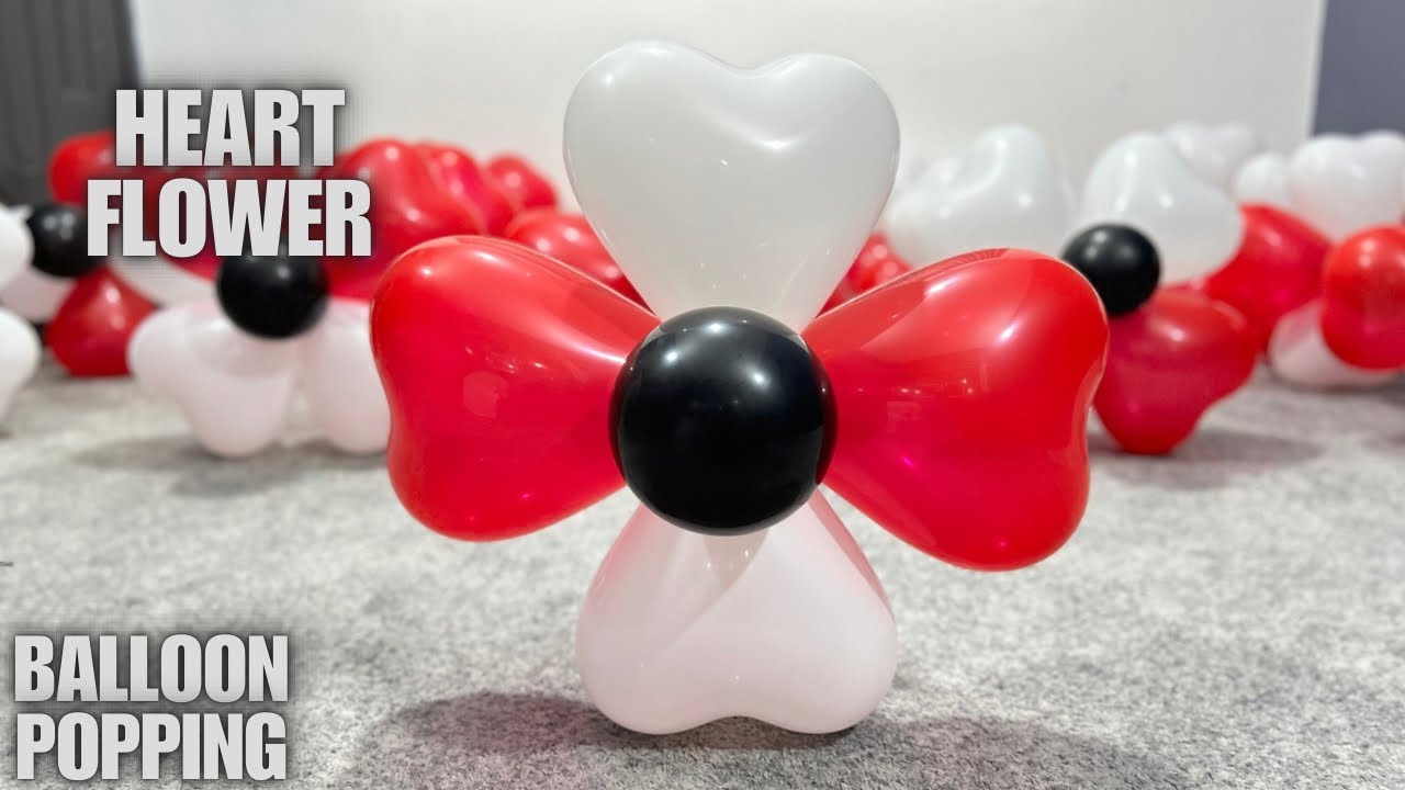 Balloon Heart Flowers Field -Satisfying video of Balloon Heart Popping ...