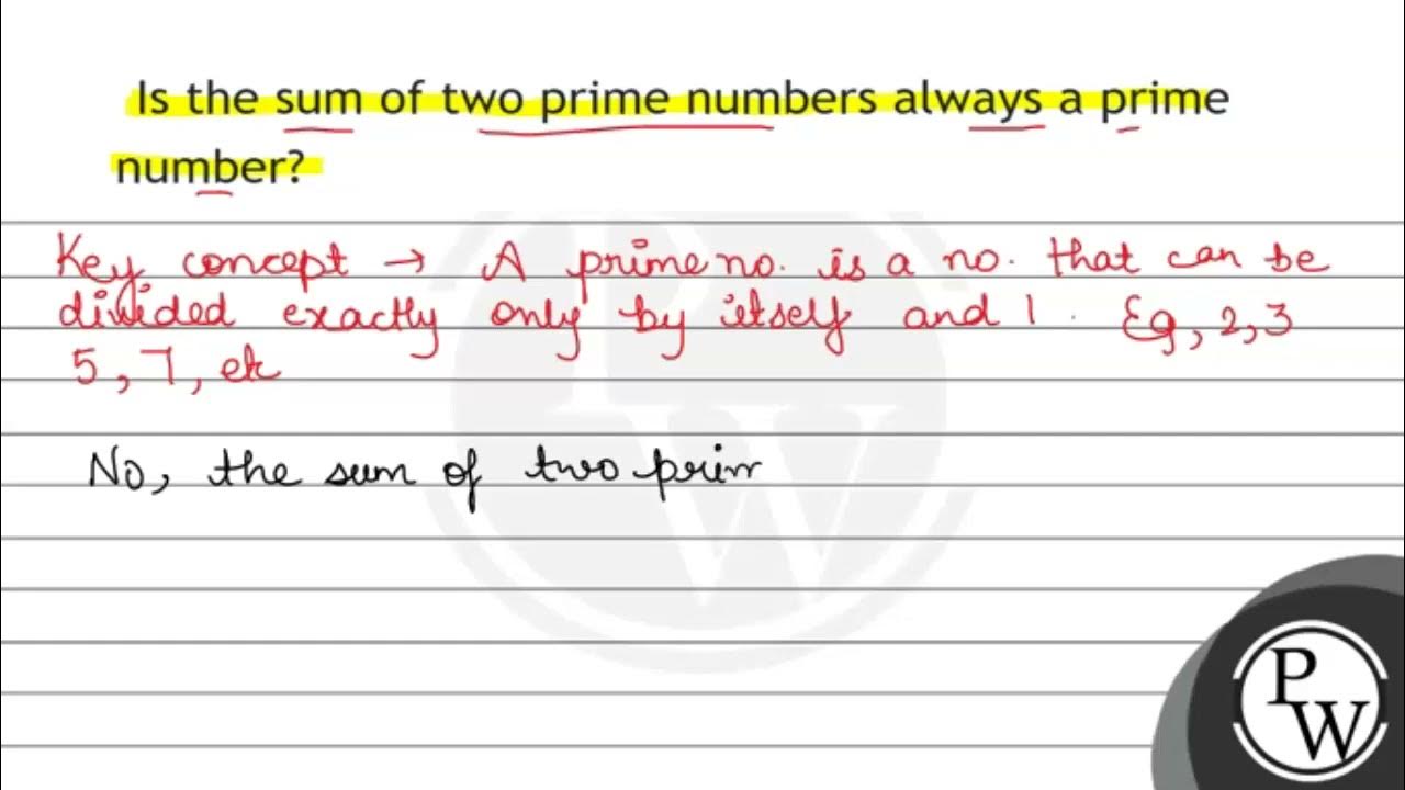 Is the sum of two prime numbers always a prime number? - YouTube