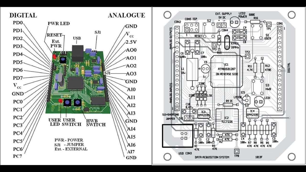 USB Data Acquisition Device using Atmel Microcontroller - YouTube