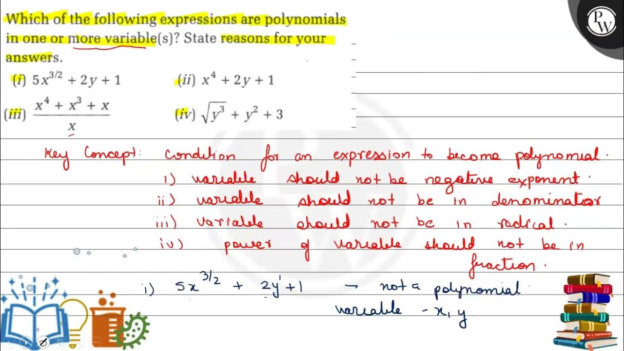 Which of the following expressions are polynomials in one or more ...