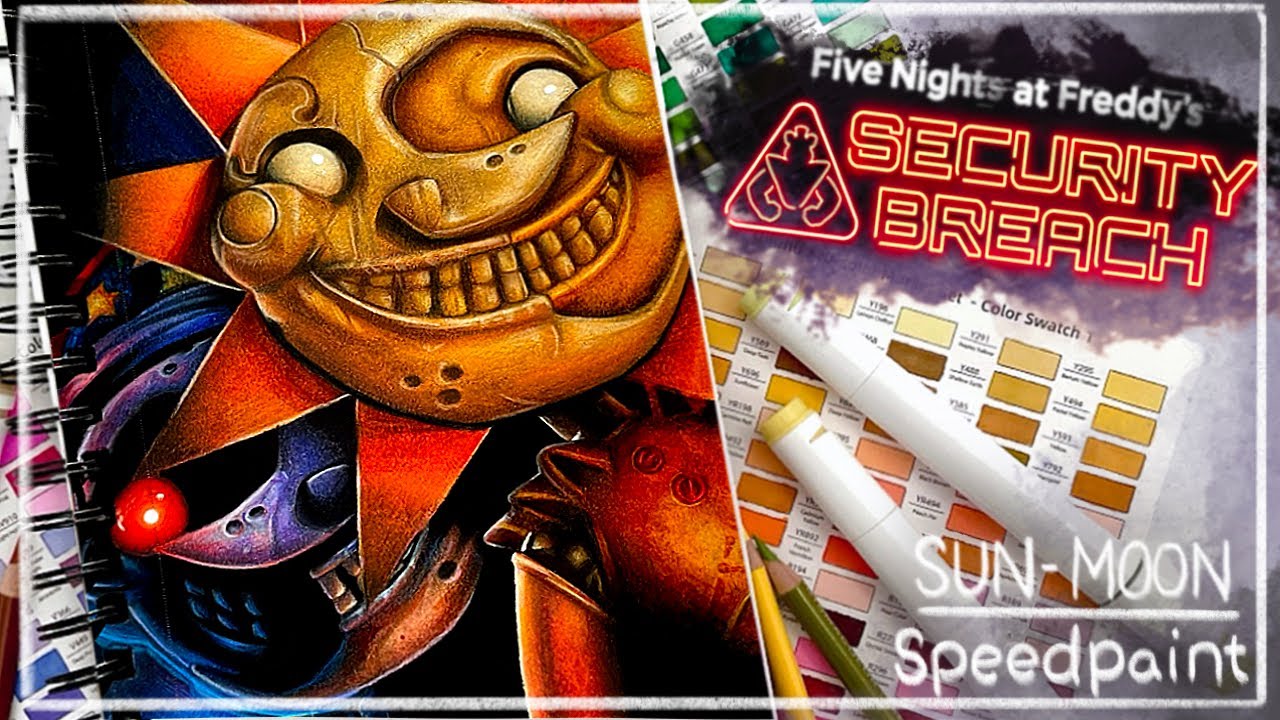 Drawing Sun and Moon | Five Nights at Freddy's Speedpaint - YouTube