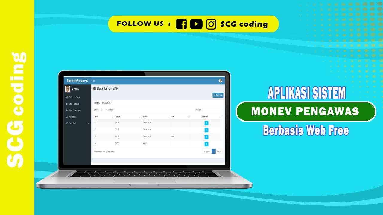 Aplikasi sistem monev pengawas berbasis web free - YouTube