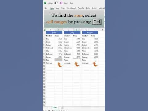 How to Calculate Sum and Average Using Shortcut Keys in Excel - YouTube