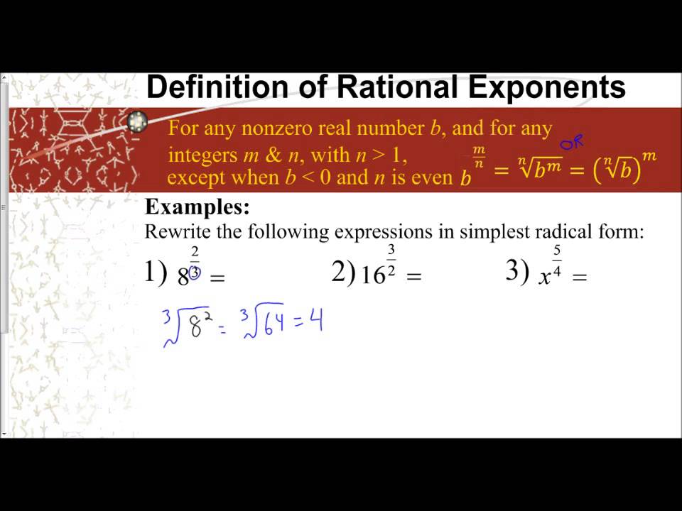Lesson 7.6 - Translating from Rational Exponents to Radical Form ...