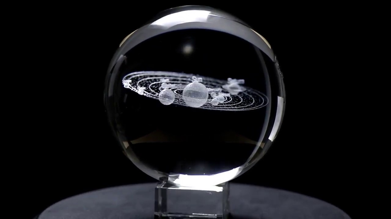 Galaxy Model Sphere Glass Globe with Light Base - YouTube