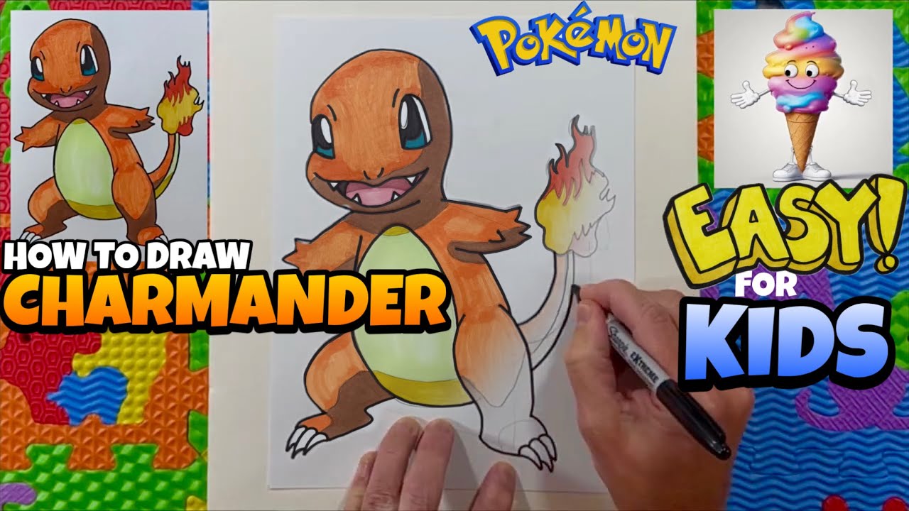 How To Draw Charmander Easy Cute