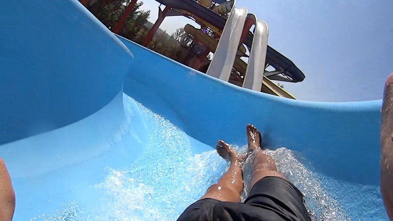 Scary Blue Water Slide at Waterland - YouTube