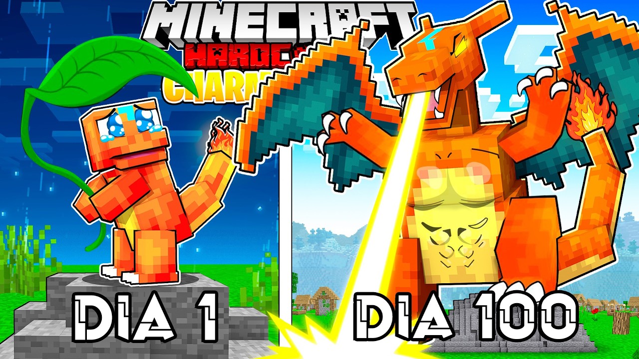 🟥SOBREVIVÍ 100 DÍAS siendo PÓKEMON DE FUEGO Minecraft HARDCORE ...