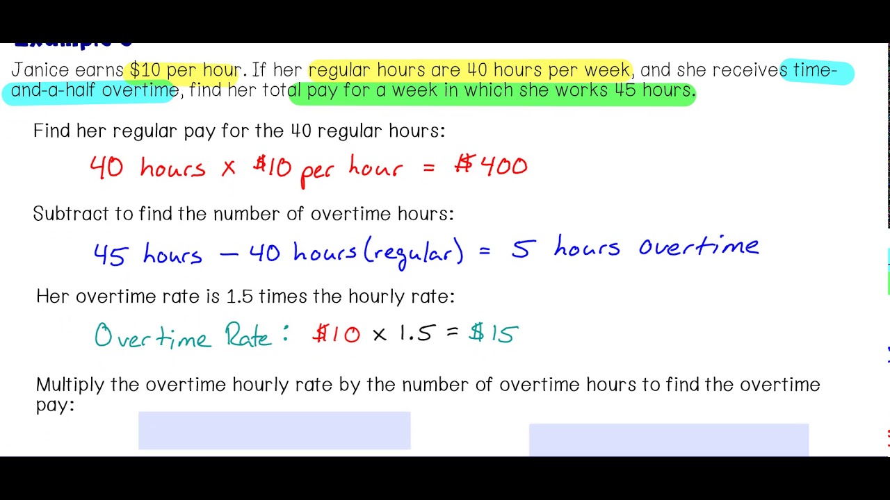 5-2 Calculate Hourly and Overtime Pay - YouTube