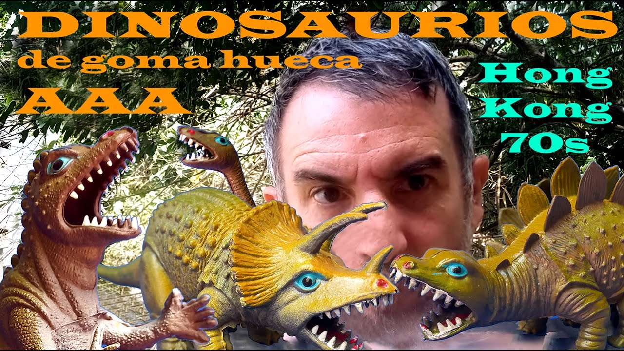 Dinosaurios vintage AAA Hong Kong 70s de goma hueca. Colección completa ...