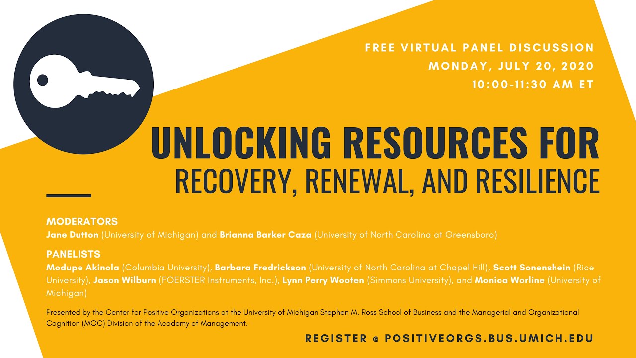 Unlocking Resources for Recovery, Renewal, and Resilience - YouTube
